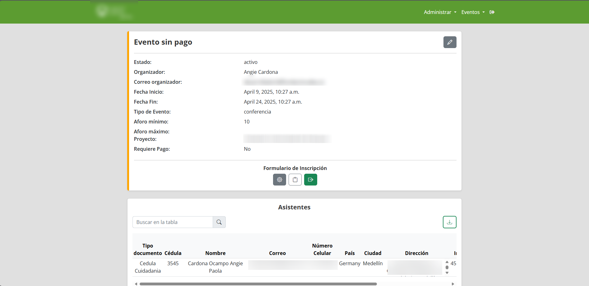Gestión de Eventos - Angie Cardona